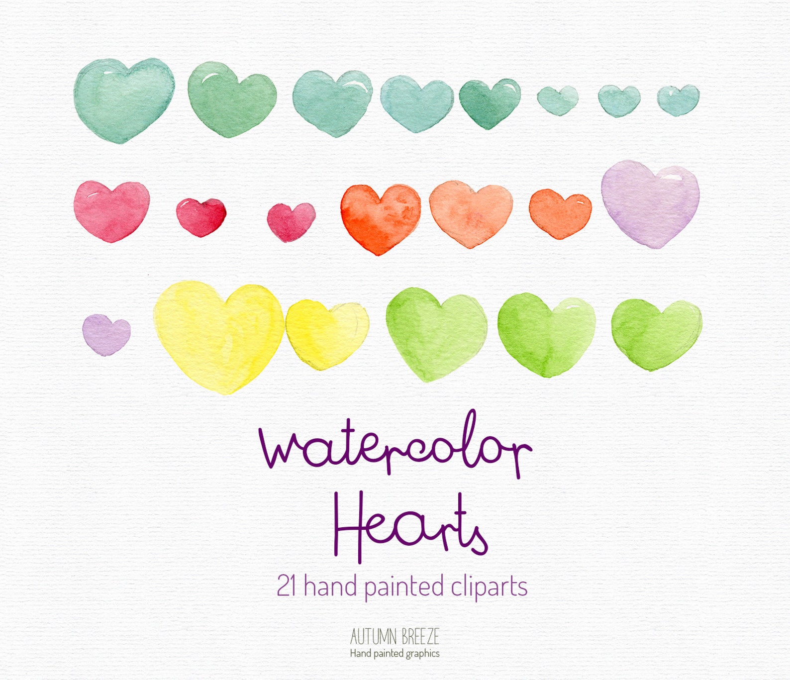 Heart Watercolor Clipart Heart Clipart Valentines Day - Etsy