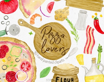 Food Watercolor Clipart Food Illustration Food Painting Pizza Clip Art ...