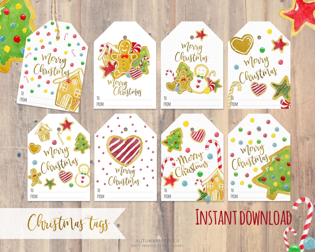 Holidays Christmas Tags, Gift Tag, Cookie Tags, Printable Tags, Gift ...