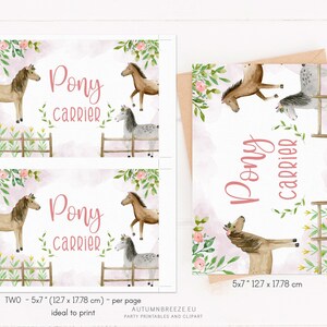 Pony Carrier Label for Gable Box, Adopt a Pony, Favor Box Label ...