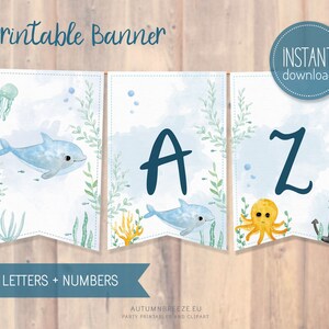 Alphabet Banner With Under the Sea Theme / Birthday Banner With All ...