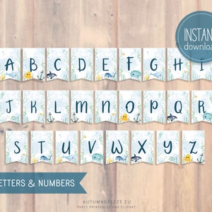 Alphabet Banner With Under the Sea Theme / Birthday Banner With All ...