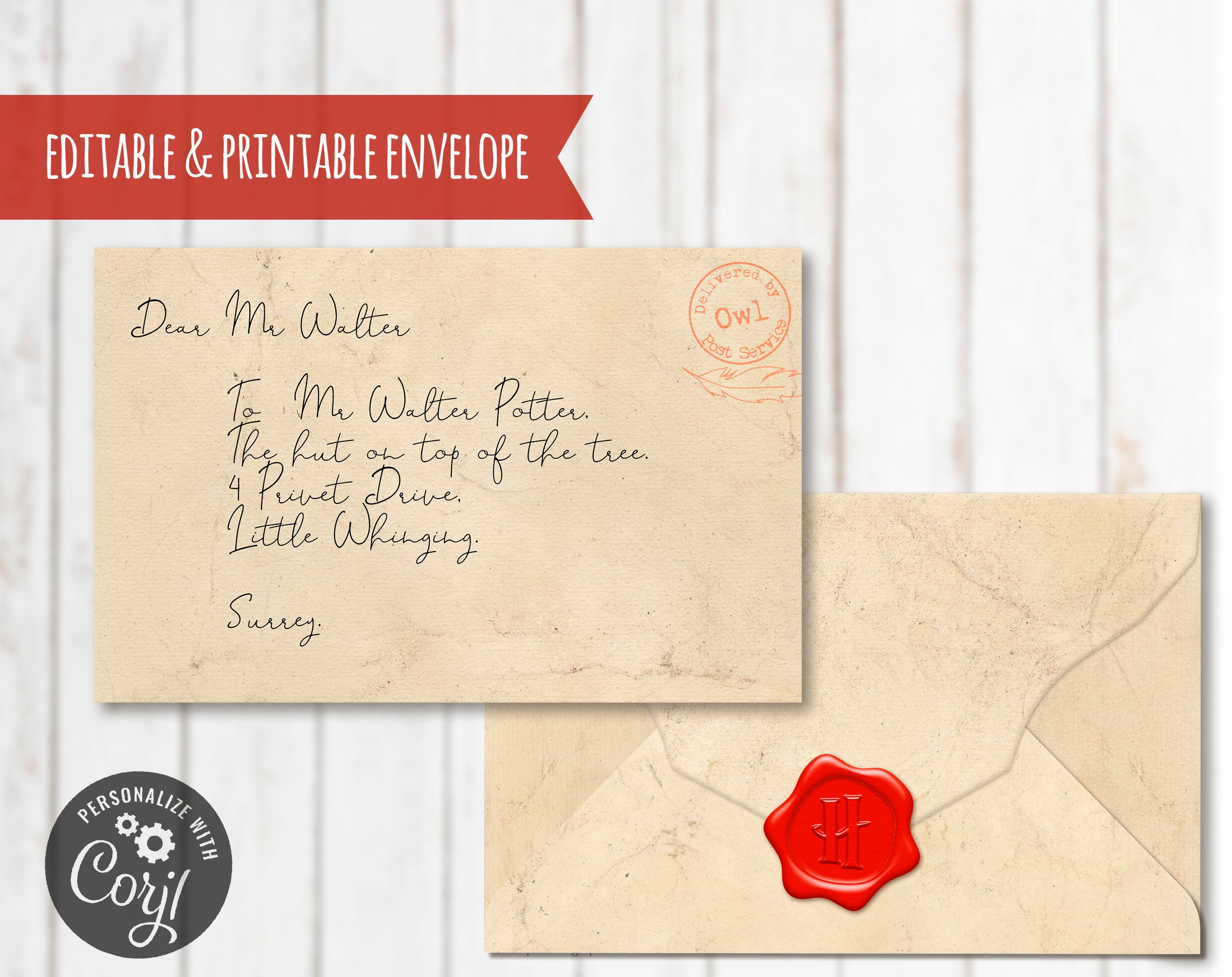 Editable Envelope, Magic School, Printable Letter From School of ...