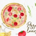 Watercolor Pizza Clipart Pizza Party Clip Art Food Clipart Watercolor ...