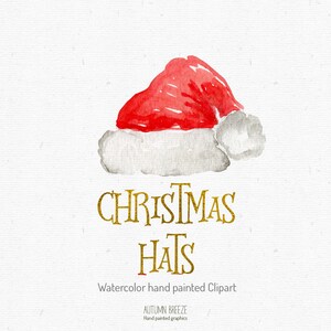 Christmas Hat Clipart, Watercolor Santa Hat, Holiday Clipart ...
