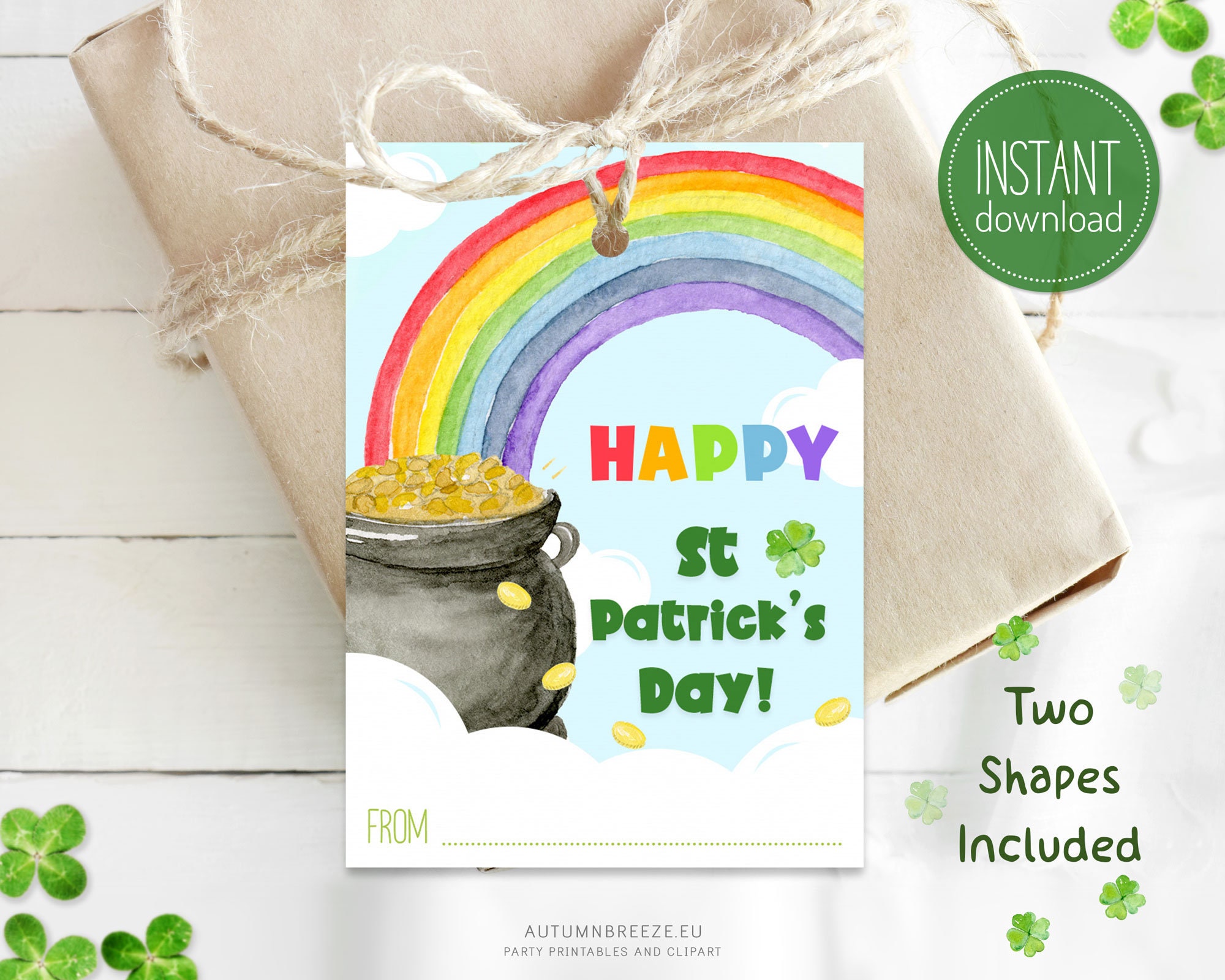 St Patricks Day Gift Tags, Printable St Patrick's Day Tags, Printable ...
