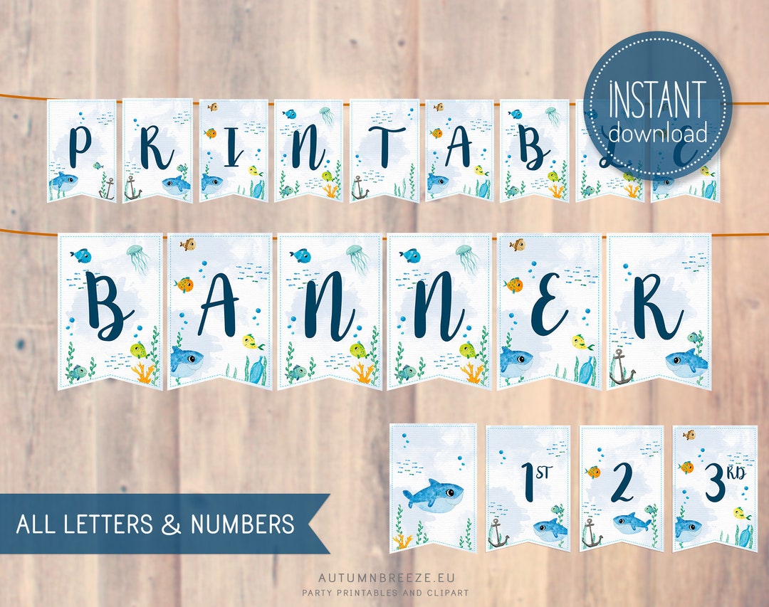 Printable Party Banner Banner Baby Shark Banner Baby Shark - Etsy UK