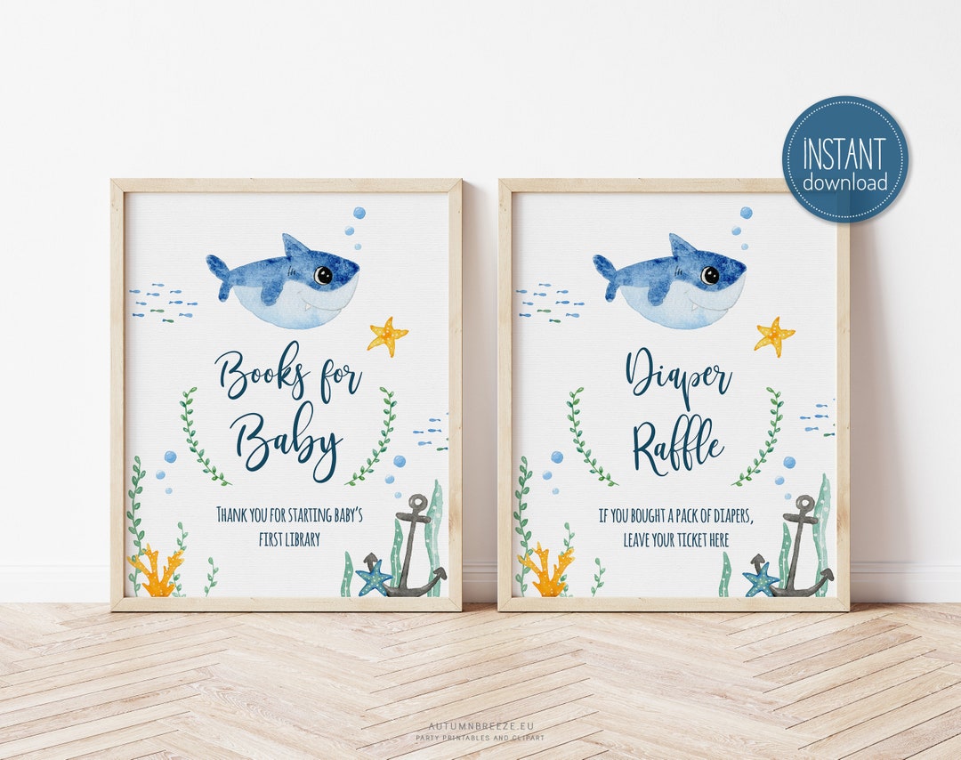 Diaper Raffle and Bring a Book Sign Baby Shower Games Baby - Etsy