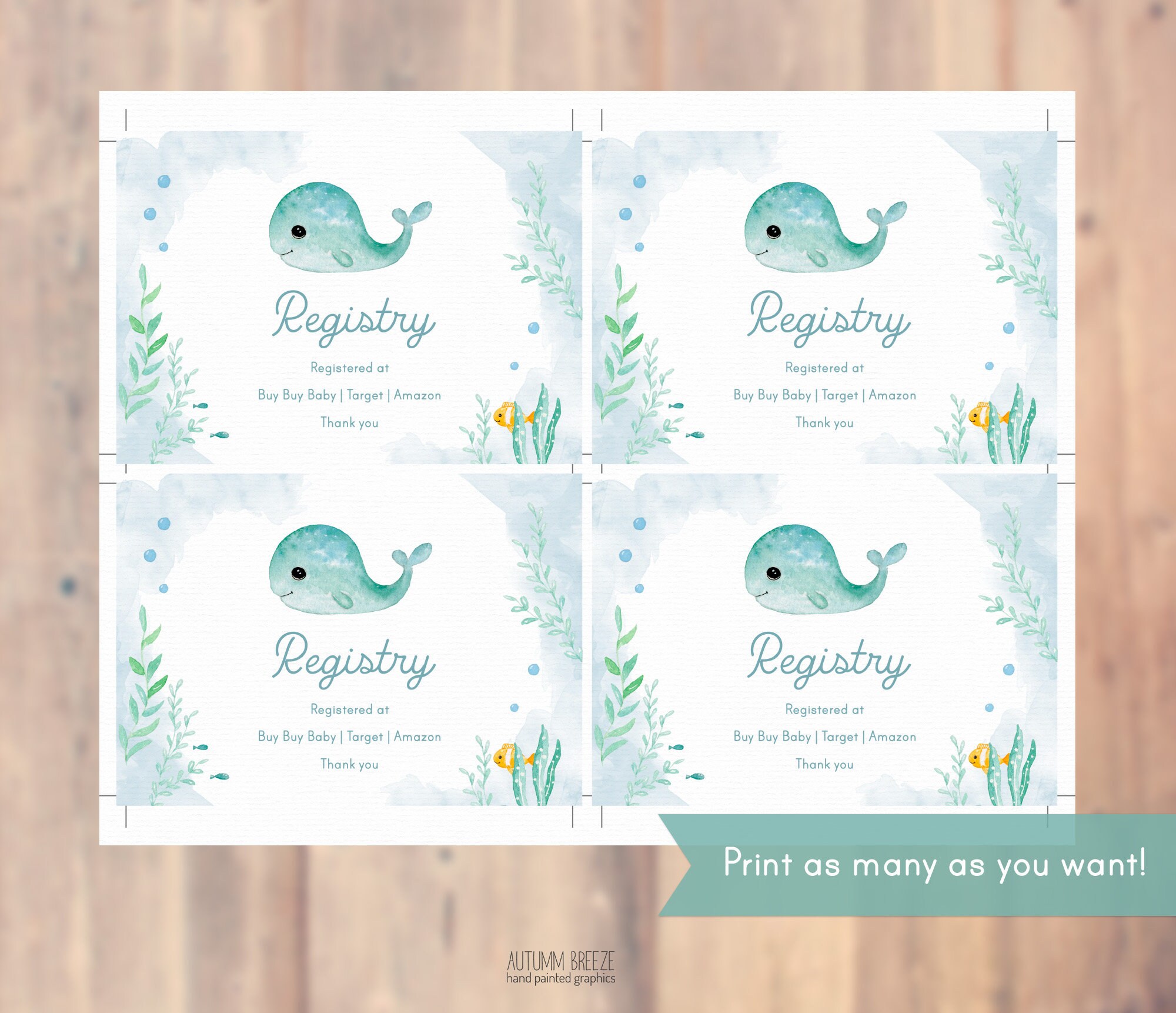 Registry Card Printable editable Card Gift Registry Card | Etsy