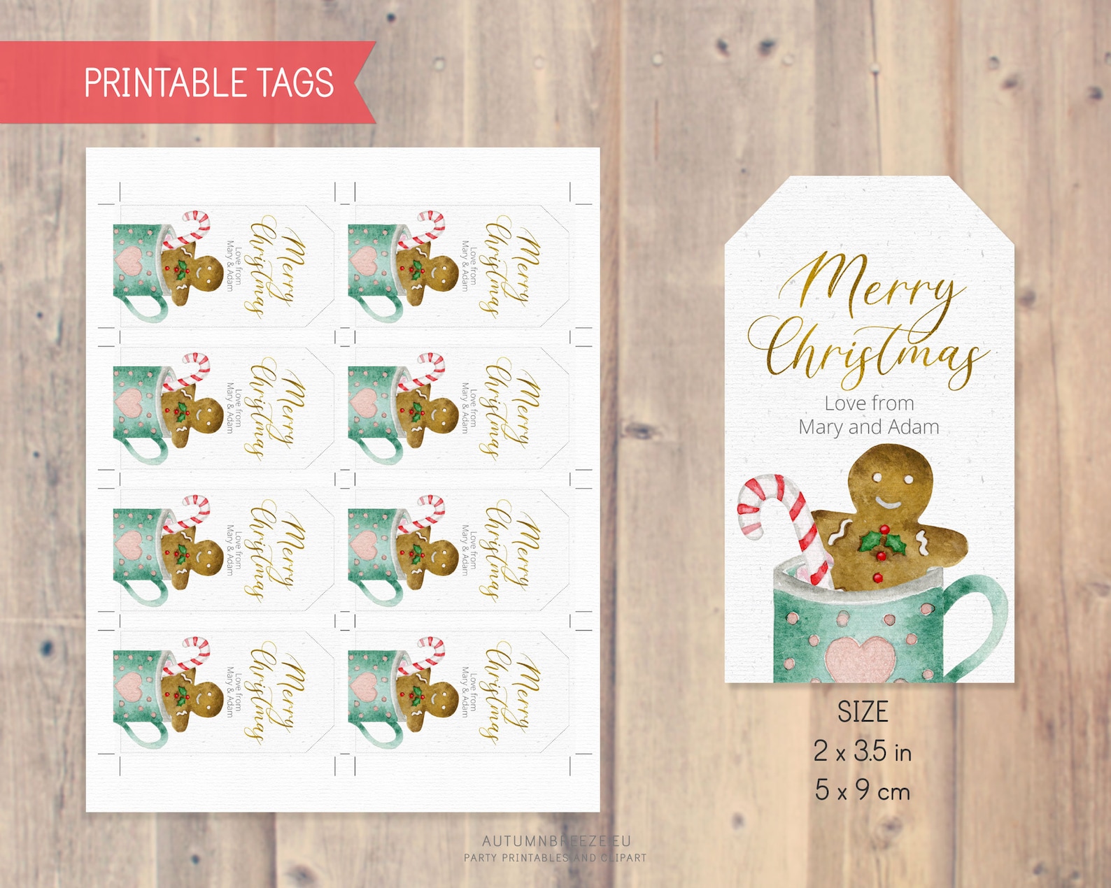 Printable Christmas Gift Tag Printable Christmas Favor Tag - Etsy