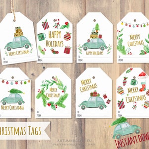 Printable Christmas Tags, Holiday Gift Tag, Christmas Label, Christmas ...