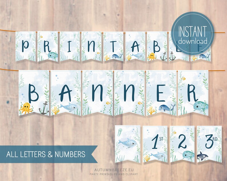 Alphabet Banner With Under the Sea Theme / Birthday Banner - Etsy