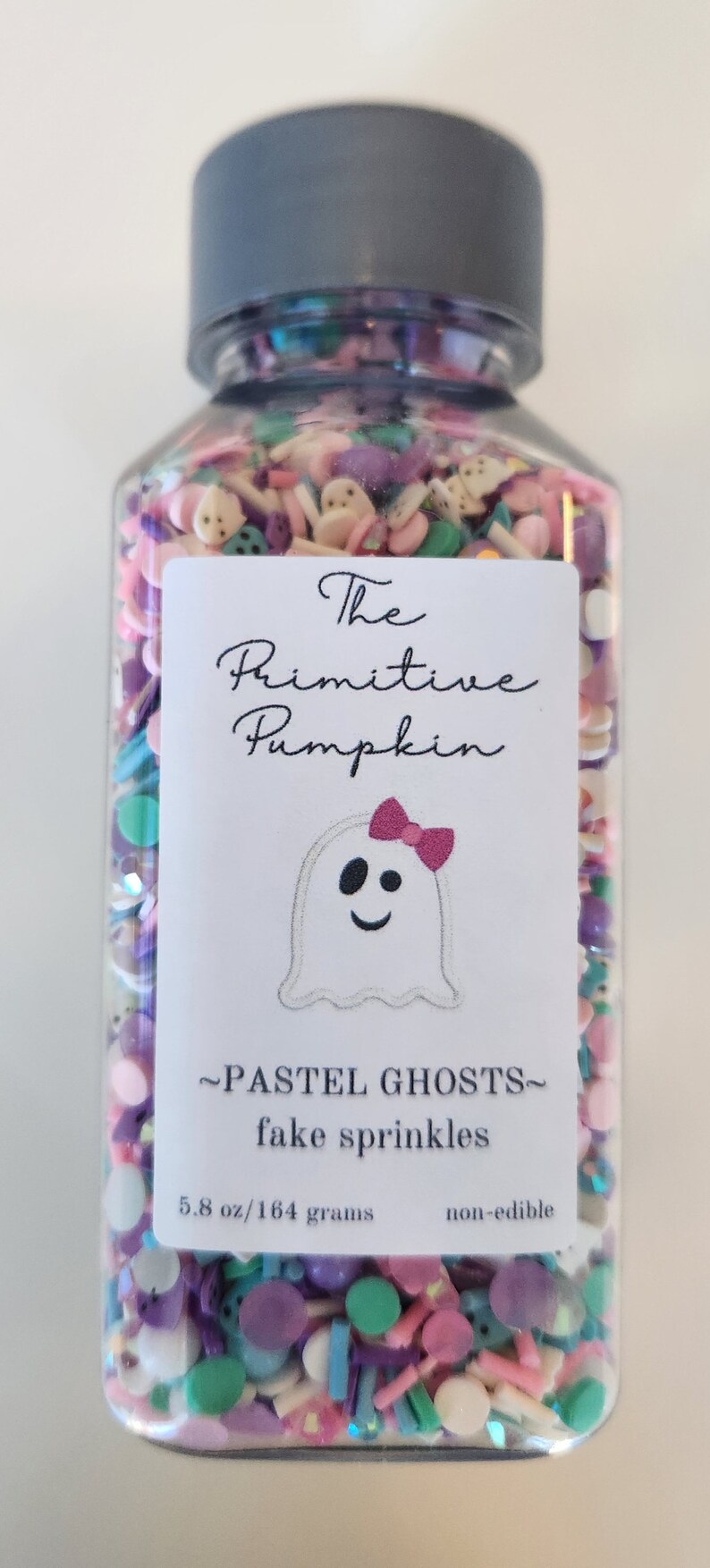 Halloween Fake Sprinkles | Pastel Ghosts Faux Sprinkles | Polymer Clay ...
