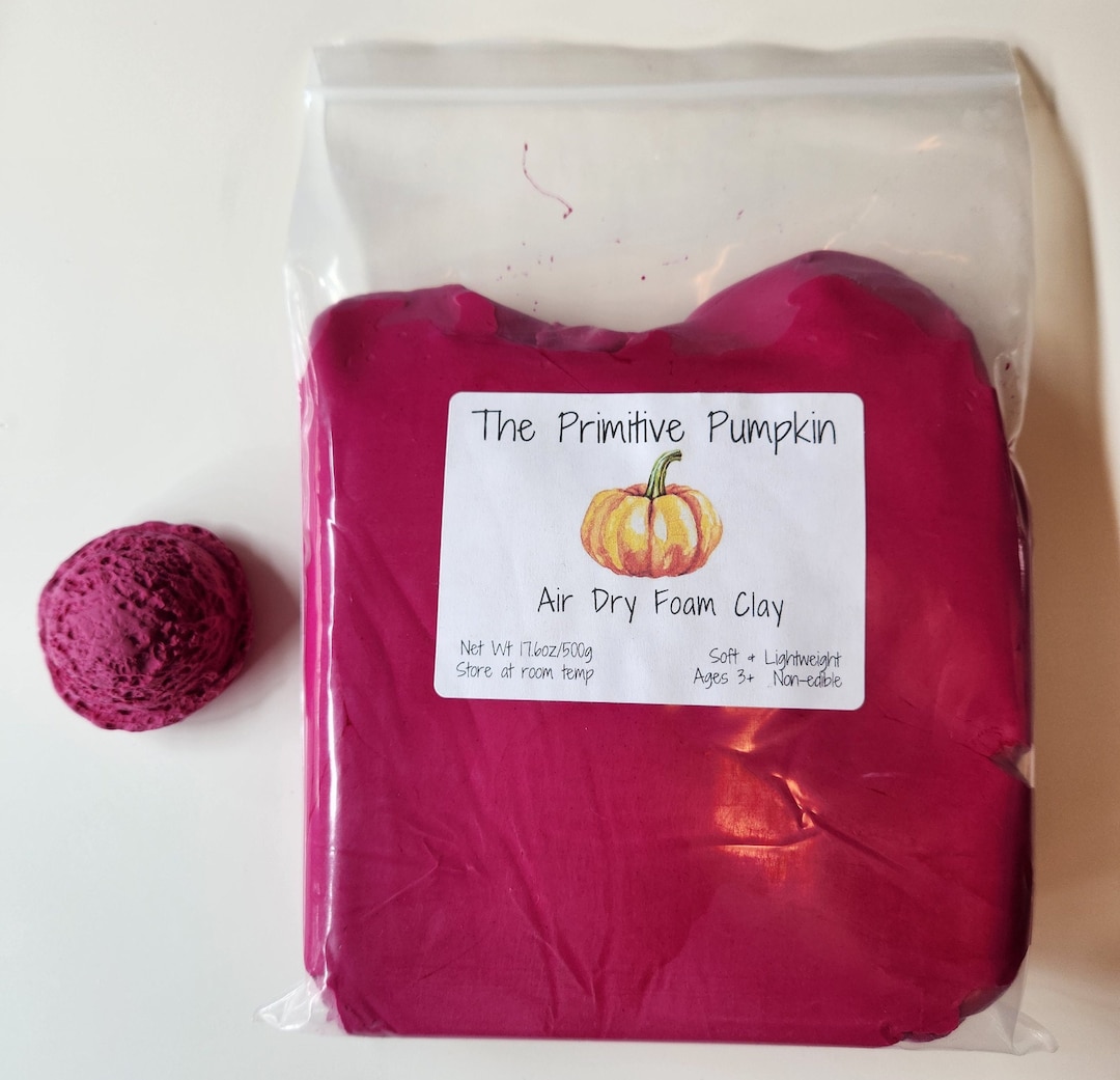 Raspberry Color Air Dry Foam Clay, Foam Clay, Fake Bake Supplies, 500g ...