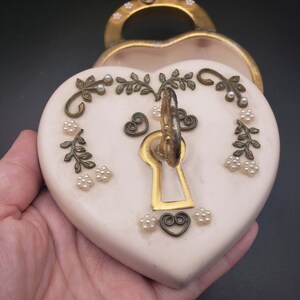 60s Heart With Key Locket Jewel Box / HEART LOCKET JEWELBOX / Heart ...