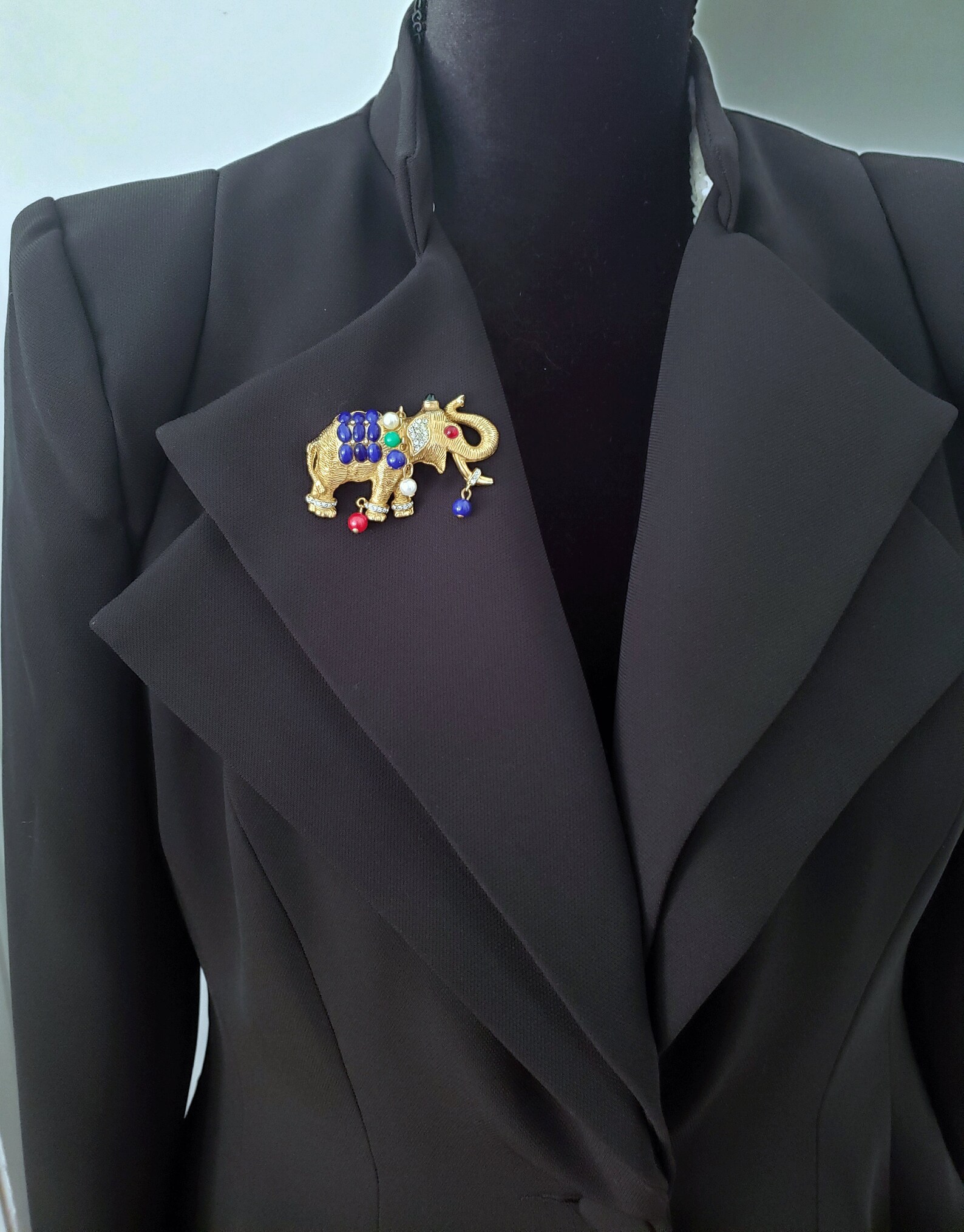 Vintage Rare Signed CARLYLE ELEPHANT Pin / Brooch KJL Style / With ...