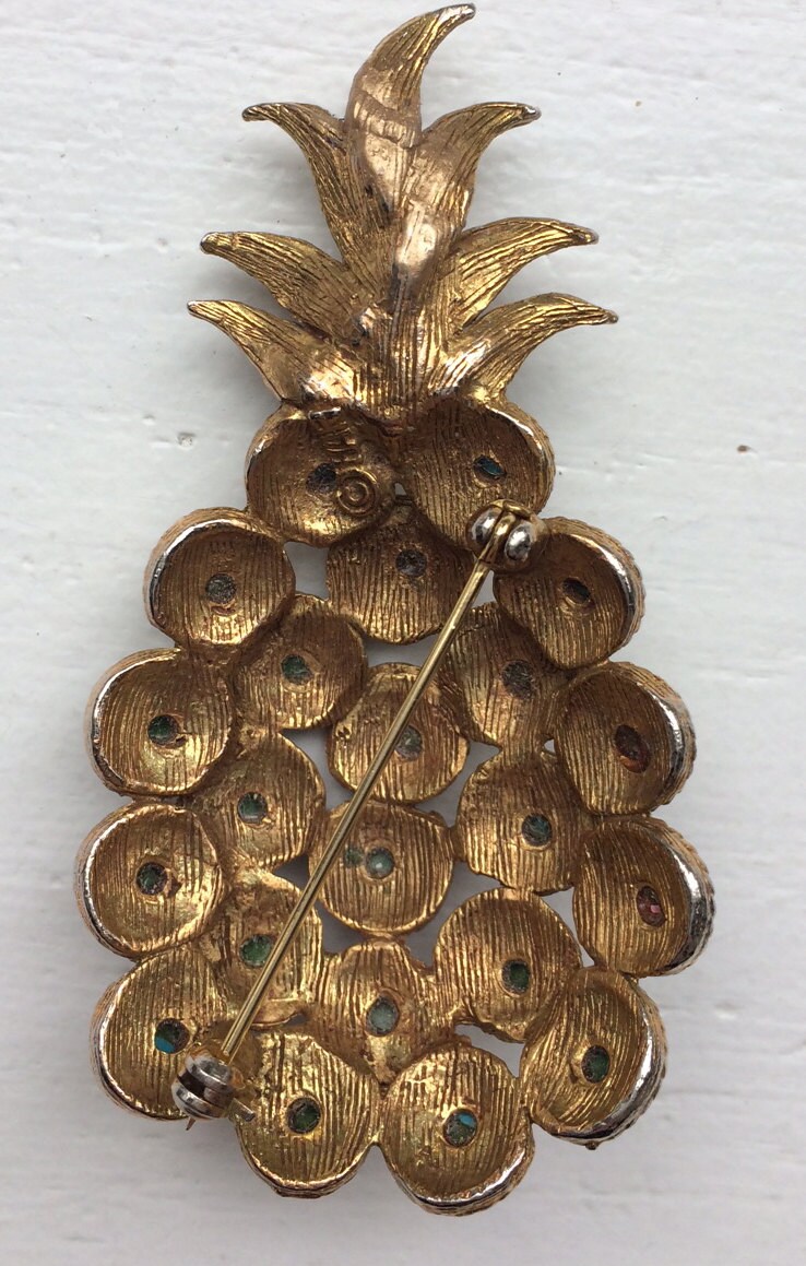 Signed HAR PINEAPPLE Pin/brooch With Turquoise Accents / - Etsy