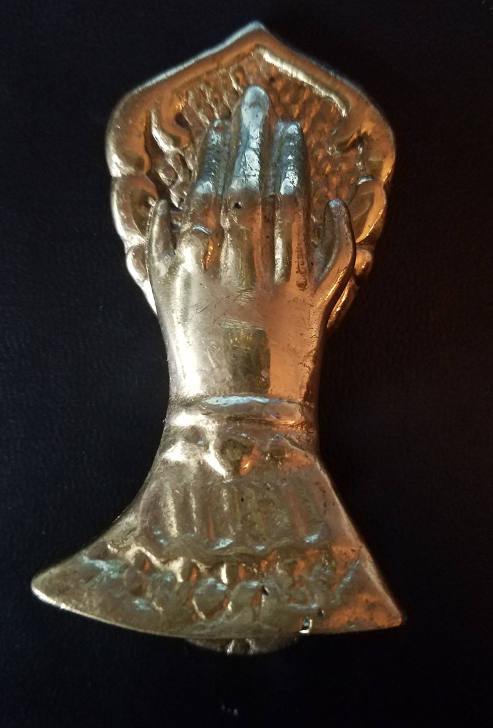Vintage BRASS HAND Motif Paper Clip / VICTORIAN Brass Lady's Hand ...