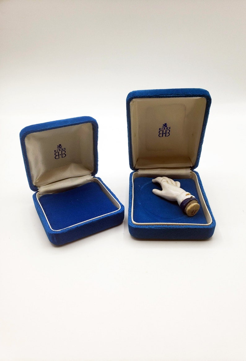 Vintage BIRKS BLUE BOX Velvet Jewelry Boxes / Set of Two Vintage Birks ...