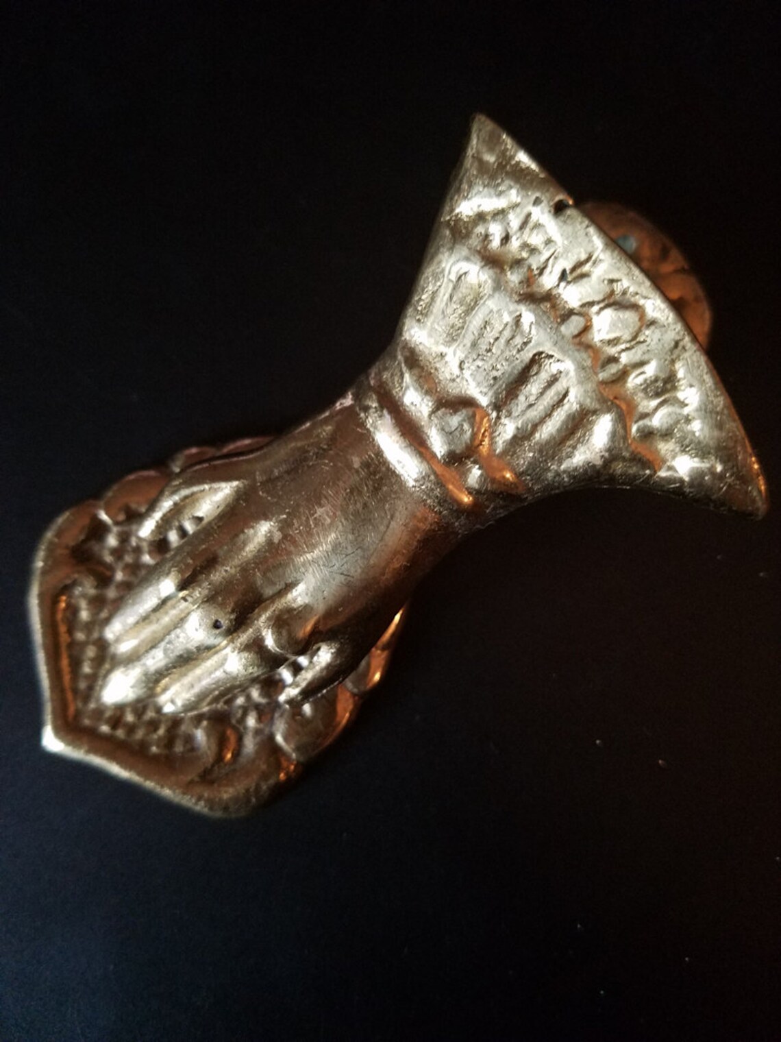 Vintage BRASS HAND Motif Paper Clip / VICTORIAN Brass Lady's Hand ...