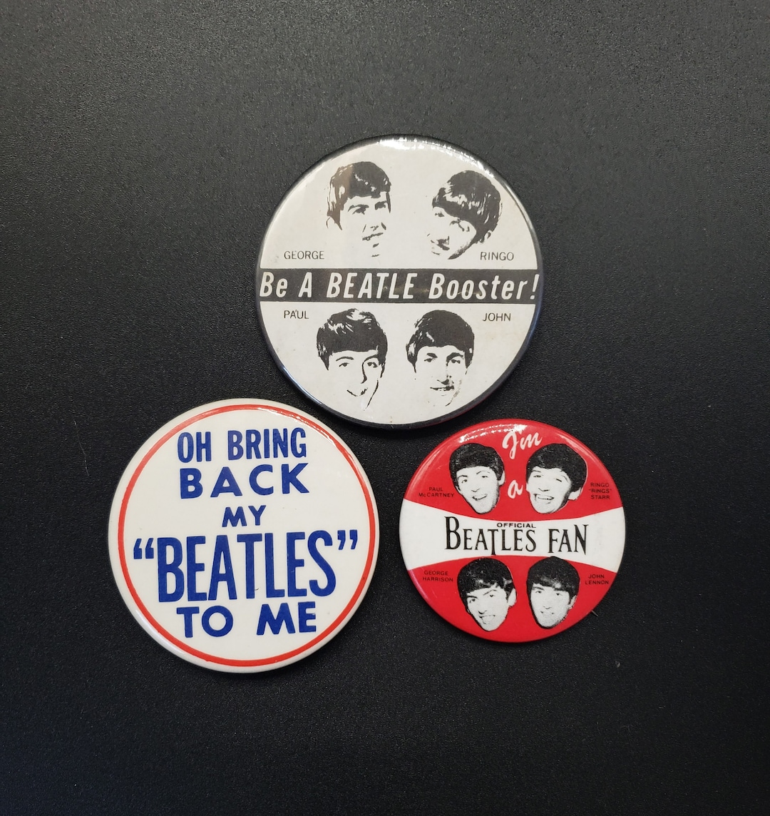 Set of 3 1960s Vintage BEATLES Fan Club PINS / BROOCHES / Be a Beatle ...