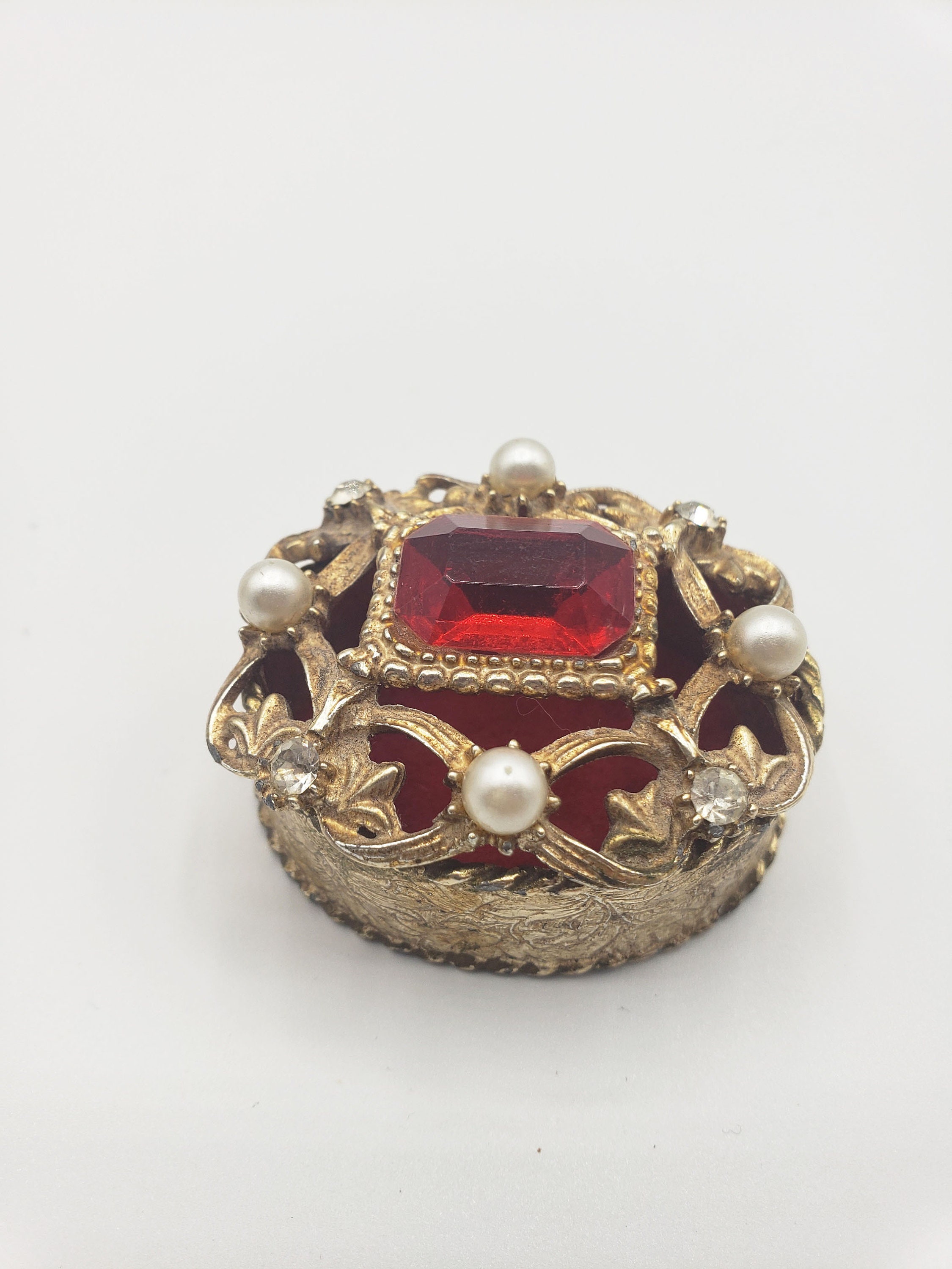 Group of 3 FLORENZA Jewelled Boxes / Florenza Trinket Box, Snuff Box ...