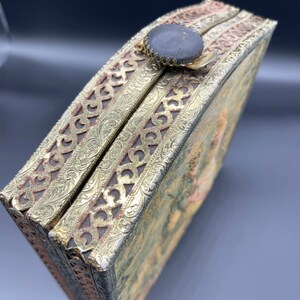 Antique Victorian Puffy Needlepoint Clutch/purse / Pat by Tyrolean 50s ...