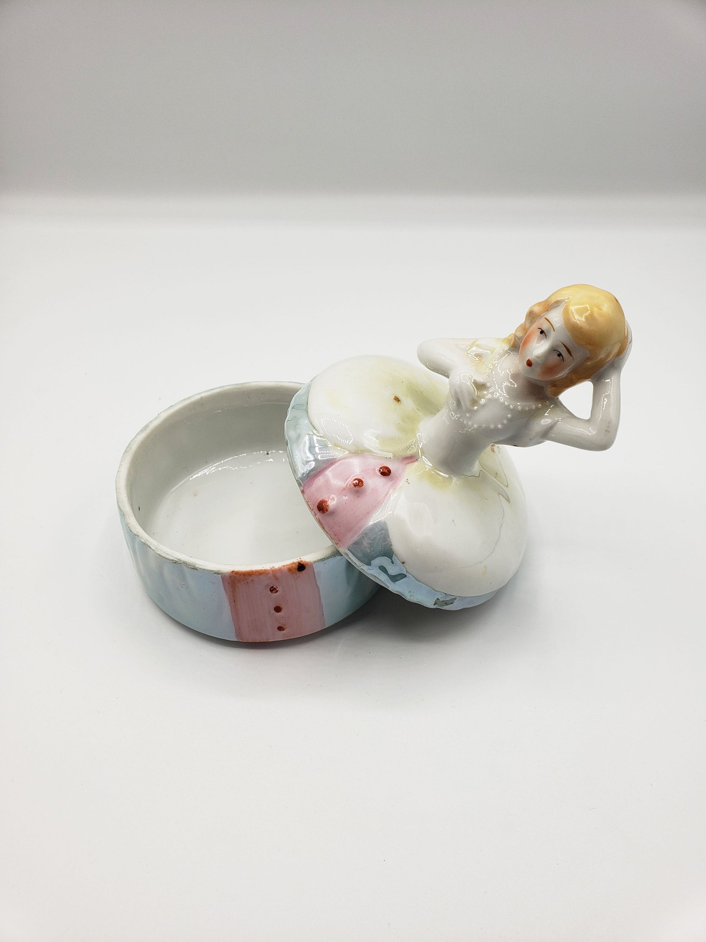 RISQUE Victorian Girl Powder Box / Dresser Box / Jar in - Etsy