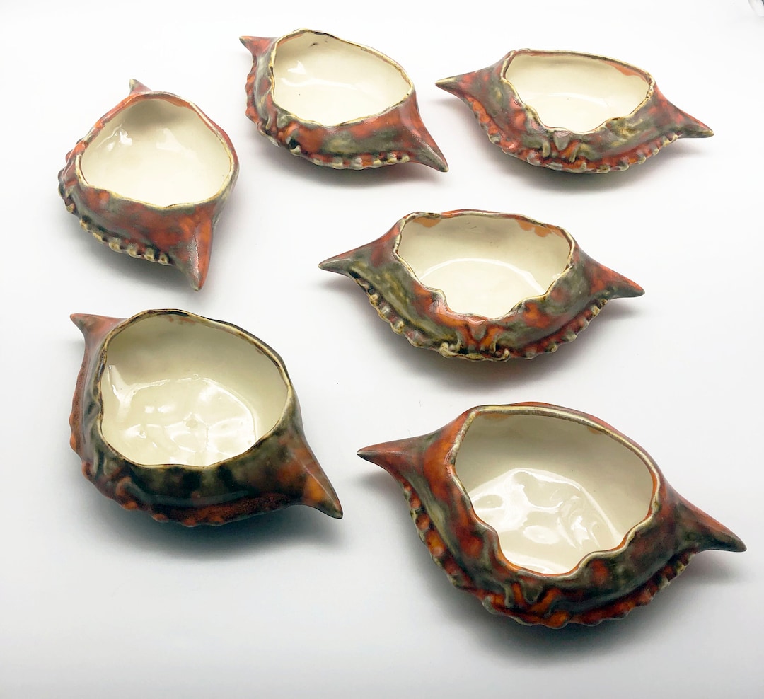 Set of 6 Crab Shell Serving Bowls / Crab Ceramic / Serving Bowls / - Etsy
