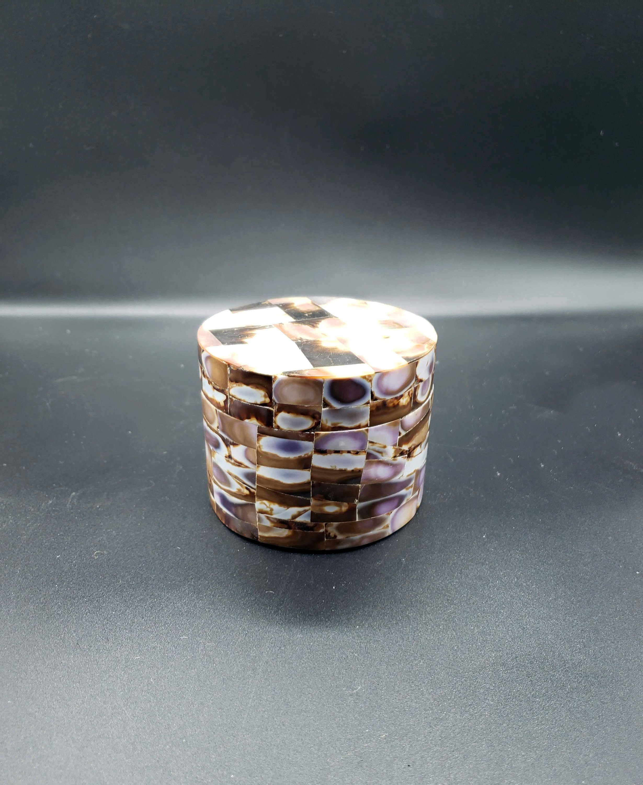 Vintage MOP / TORTOISE SHELL Trinket Box With Pink Velvet - Etsy