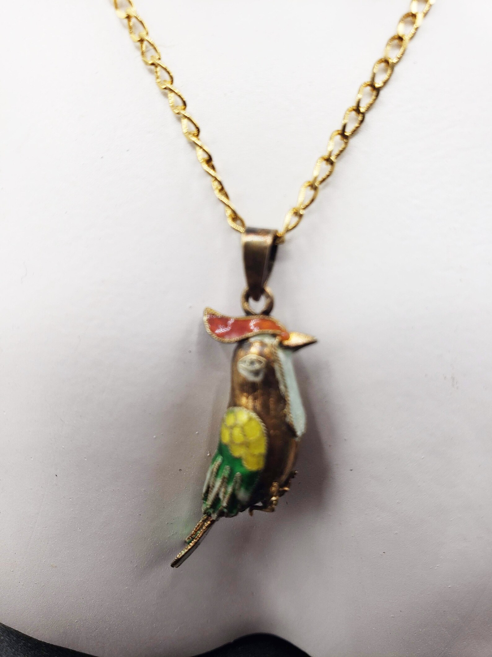 Vintage SILVER and Enamel Bird / PARROT CHARM / Hand-enameled - Etsy