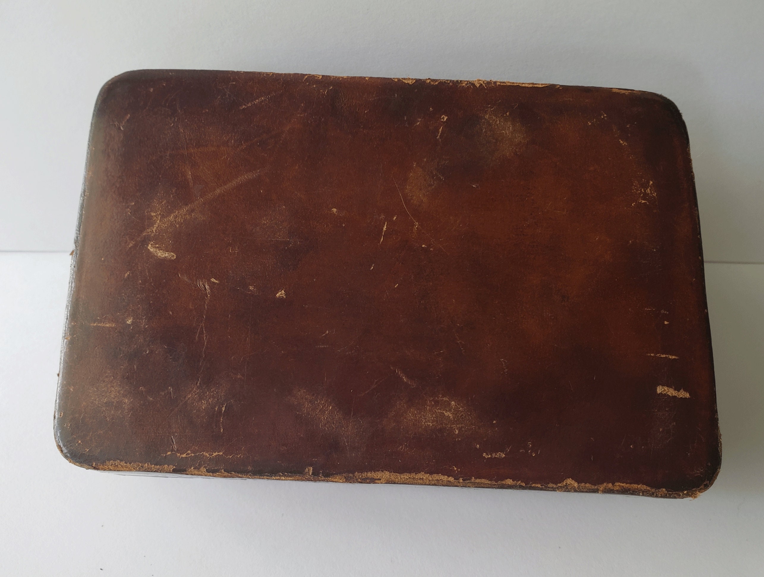 Antique WATCH BOX / Brown Bevelled Paper Antique Watch Box / - Etsy