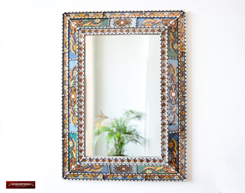 Accent Extra Large Blue Wall Mirror Room Decorative Ornate - Etsy