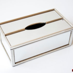 Silver Rectangular Tissue Box Cover, Handmade Crystal Mirror Tissue Box ...