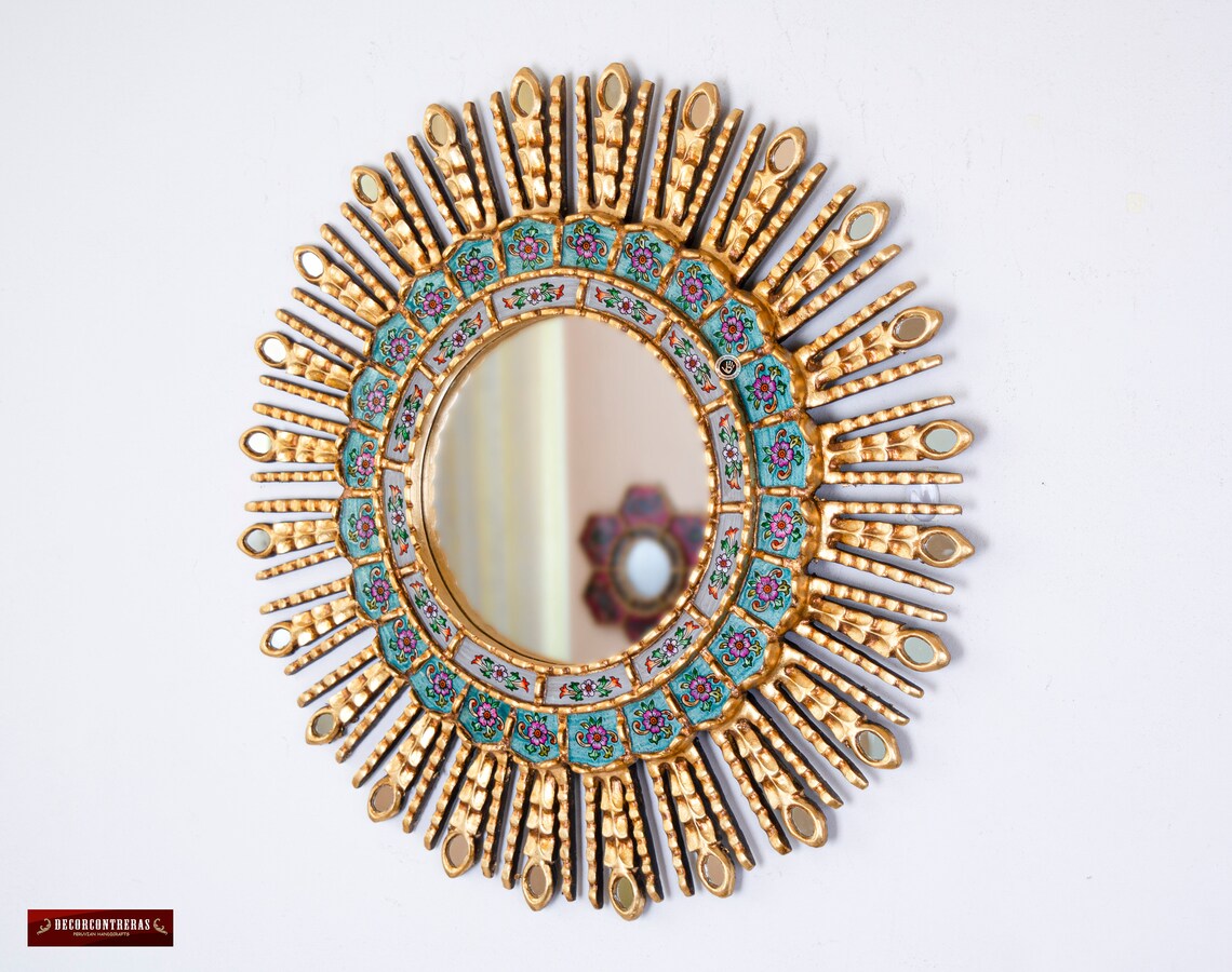 Gold Decorative Sun Mirror 23.6 From Peru Ornate - Etsy