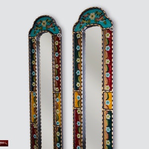 Long Narrow Mirror Wall Art 35.8 Tall, Decorative Long Mirror From Peru ...