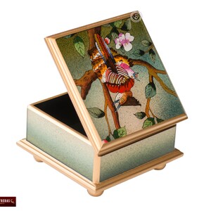 Handmade Jewellery Box Glass 'lovelybirds'- Valentines Day Gift ...