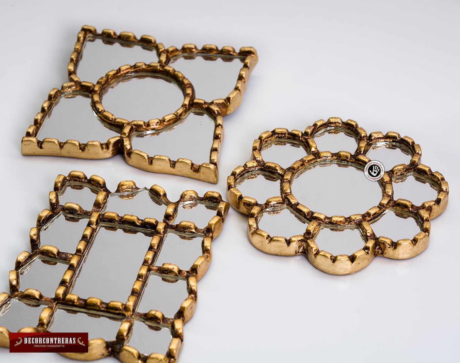 Small Gold Accent Mirror Set 3 for Wall Decorative Collection | Etsy