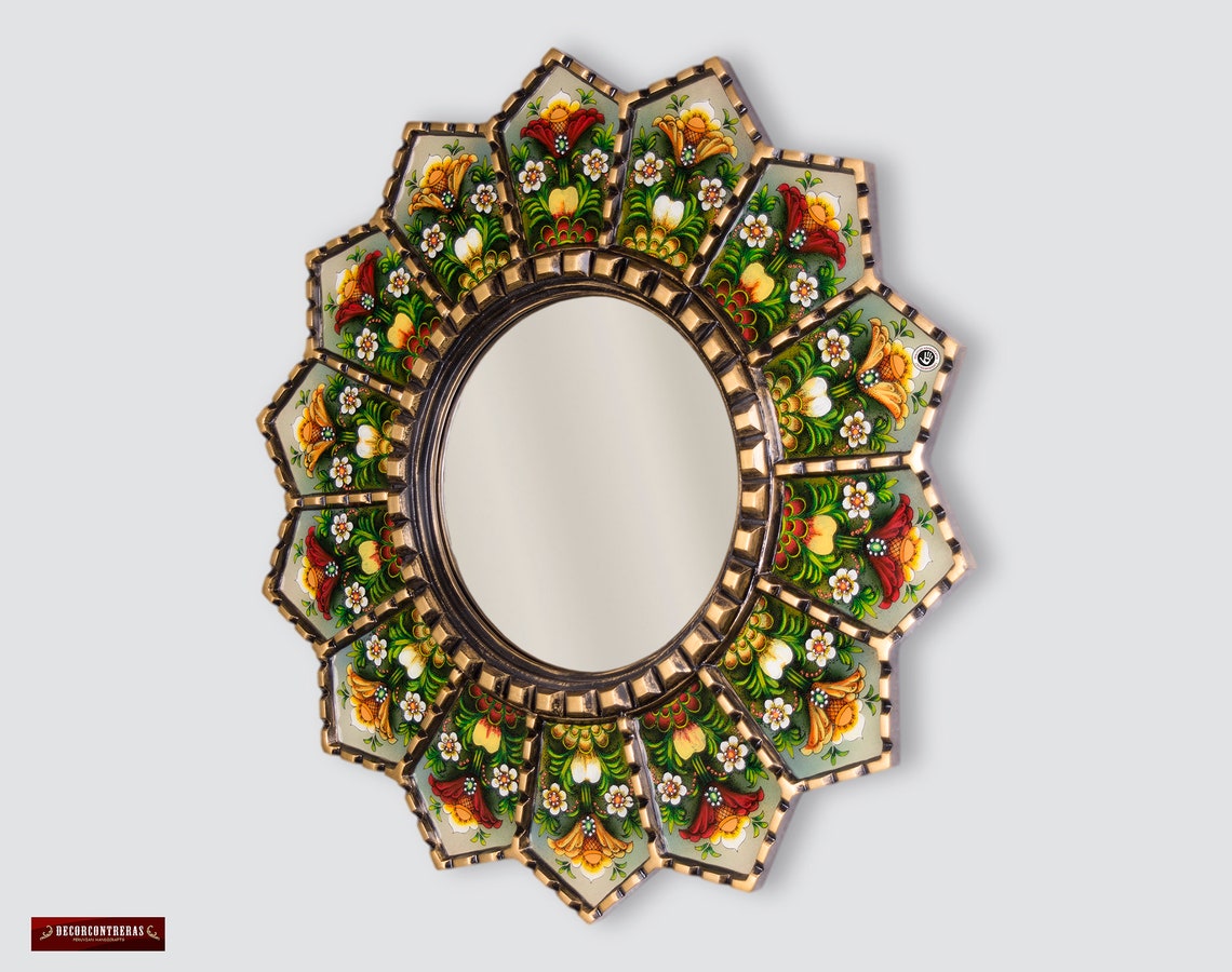 Peruvian Luxury Round Mirror 23.6 Wall Hanging Round - Etsy