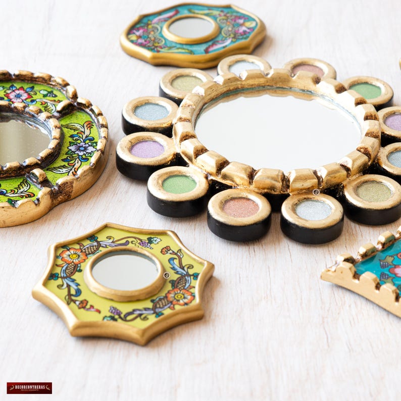 Handmade Set of 6 Decorative Wall Mirror From Peru | Set of 6 Hand ...