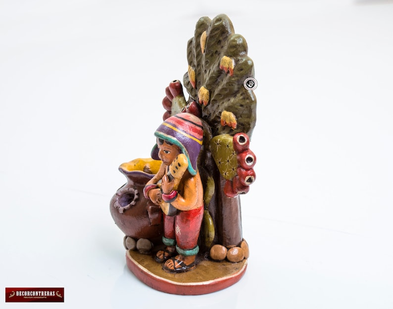 Hand Painted Pottery Sculpture "andean Music" From Peru, Folk Art ...