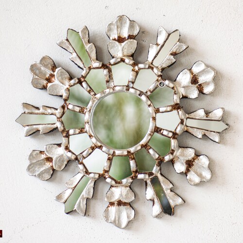 Peruvian Silver Sunburst Mirror 7.8 Decorative for Wall - Etsy