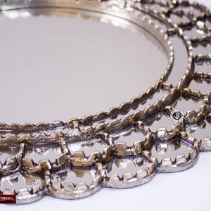 Peruvian Silver Round Mirror 23.6in - Silver Wood Framed Wall Mirrors ...