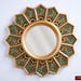 Round Wall Mirror 'green Sunflower' - Sunburst Mirrors - Decorative ...
