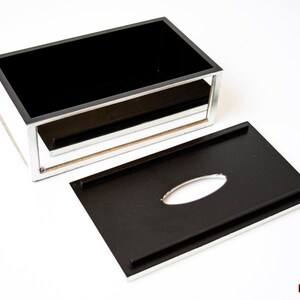 Silver Rectangular Tissue Box Cover, Handmade Crystal Mirror Tissue Box ...