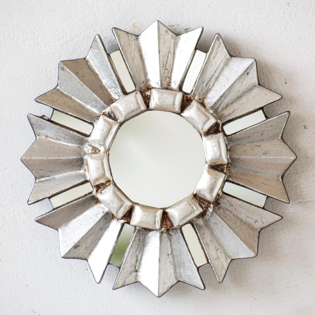 Small Silver Mirror Wall Decor | Handmade Wall Mirror | Decorative ...