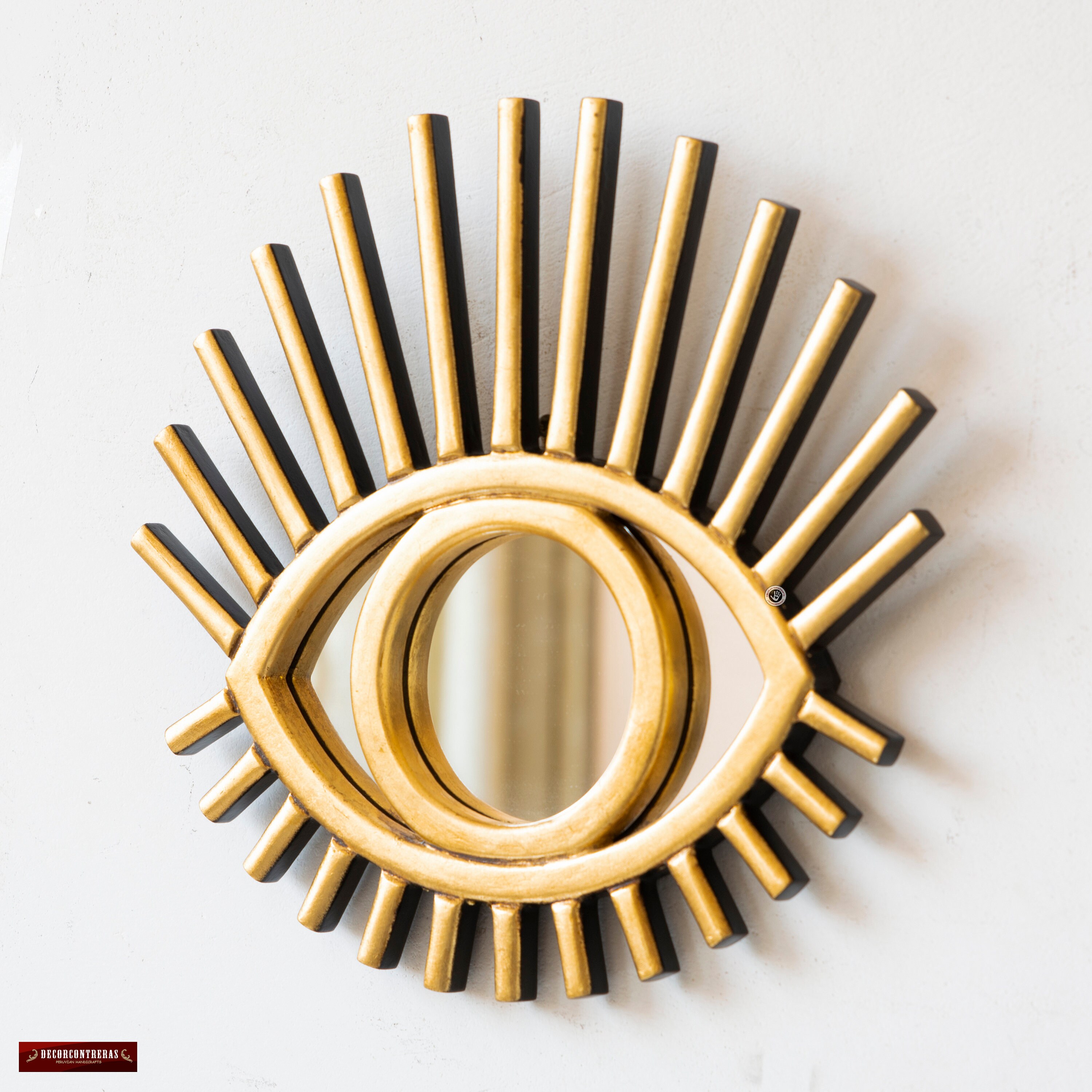 Peruvian Eye Mirror for Wall Art Decor | Mystical Gold Eye Wall Mirror ...