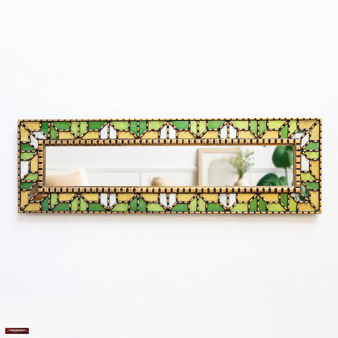 Peruvian Large Narrow Horizontal Mirror 39.9"tall for Wall Decor ...