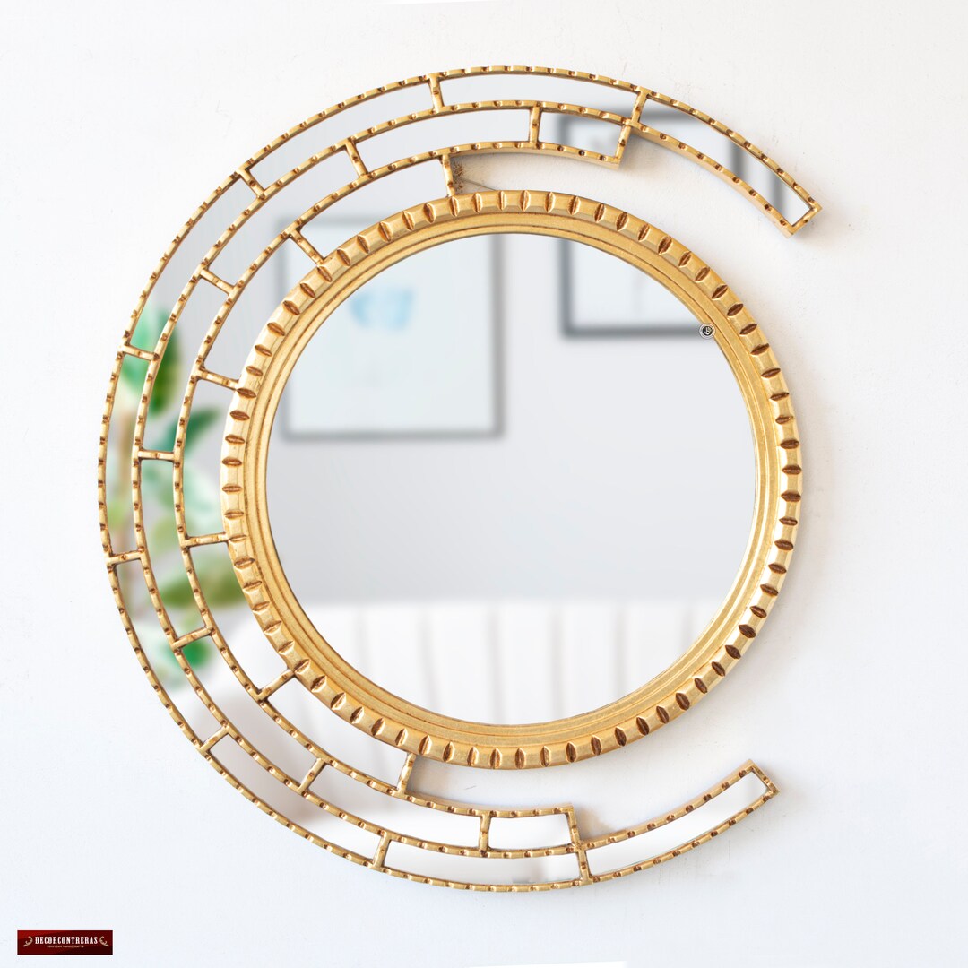 Peruvian Large Gold Crescent Moon Mirror for Wall Art Decor |handmade ...