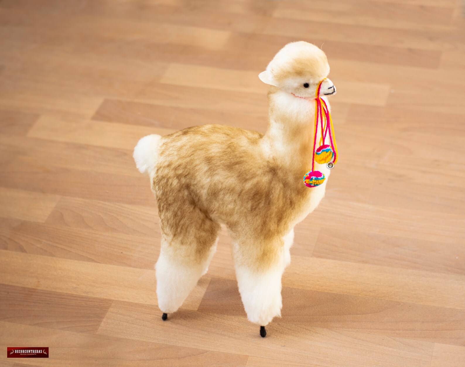 Peruvian Alpaca Stuffed Animal Plushies 12.6" Tall, Brown Fur Alpaca ...